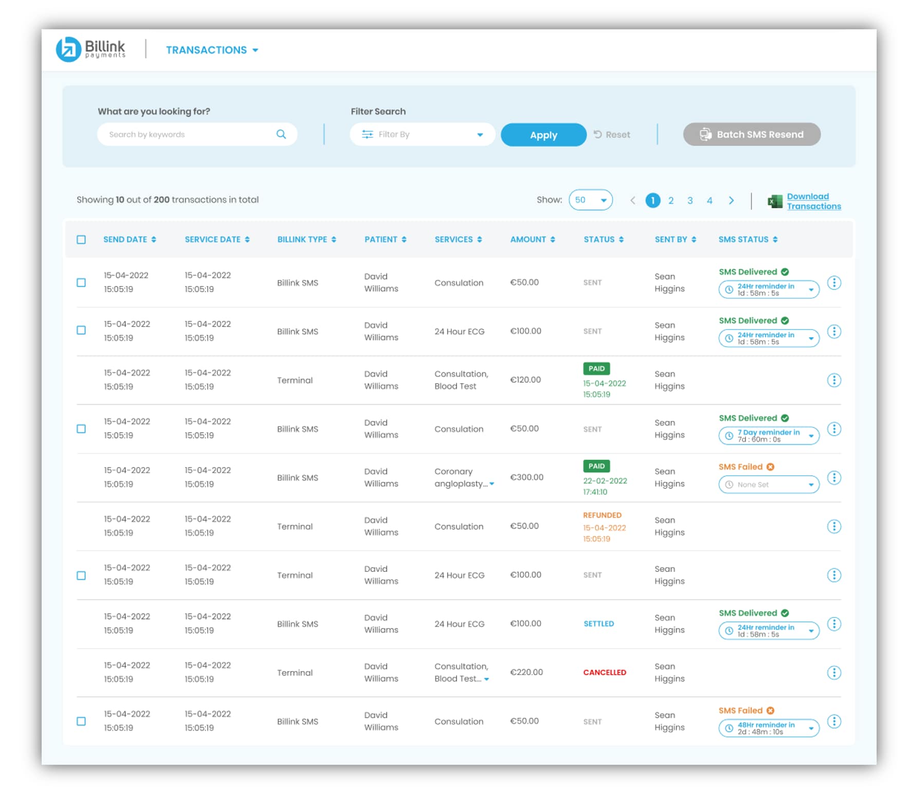 Transaction Page Overview | Billink- Practice Administration ...